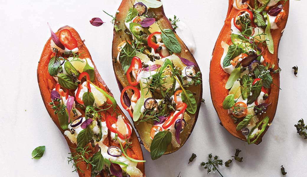 Redefining Plant Based - Fully Loaded Baked Sweet Potato Recipe - M2woman